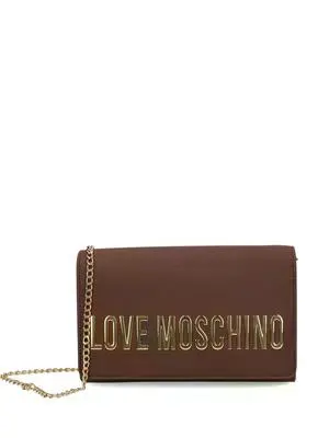 Moschino Logo-plaque Chain Crossbody Bag - Brown