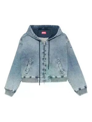 DIESEL Hooded Zip-up Denim Jacket