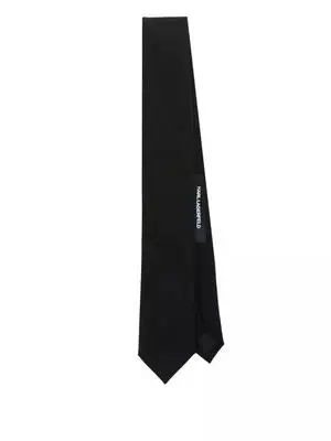 Karl Lagerfeld Logo-patch Neck Tie - Black