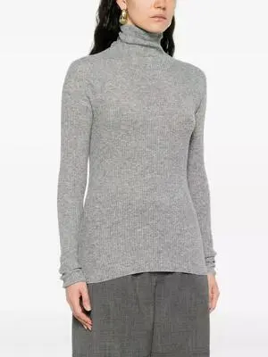 Fabiana Filippi Ribbed Turtleneck Sweater - Grey