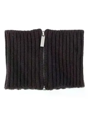 SA SU PHI Ribbed Zip-fastening Neck-warmer Scarf - Brown