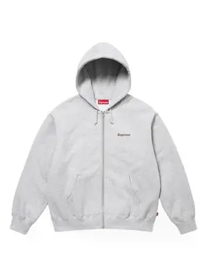 Supreme Crest Zip-up Ss 25 Hoodie - Grey
