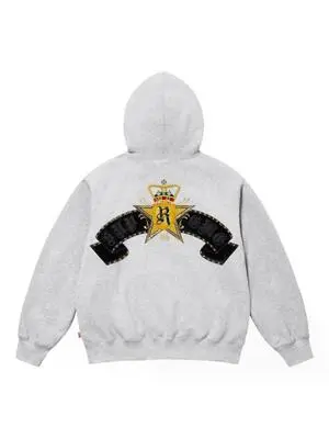 Supreme Crest Zip-up Ss 25 Hoodie - Grey