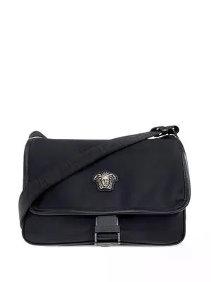 Versace La Medusa Buckled Messenger Bag - Black