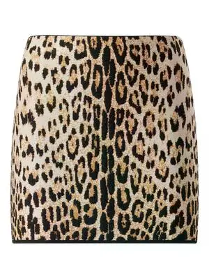 Roberto Cavalli Jaguar-print Straight Skirt - Brown