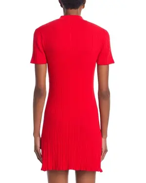 French Connection Collared Henley Mini Dress - Mars Red