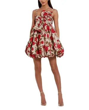 Mac Duggal Brocade Mini Dress With Bow