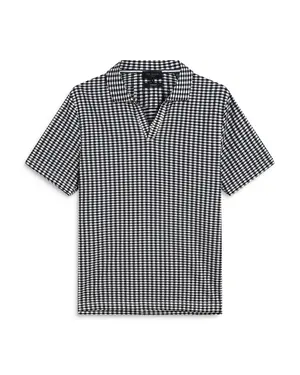 Ted Baker London Matejo Mini Check Open Neck Polo Shirt