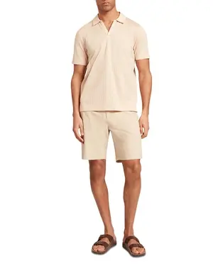Ted Baker London Matejo Mini Check Open Neck Polo Shirt - Taupe