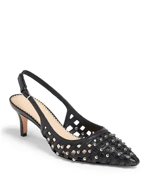 Cinq À Sept Rena Leather Caged Slingback Pumps - Black