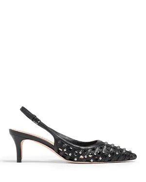 Cinq À Sept Rena Leather Caged Slingback Pumps - Black