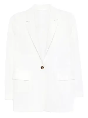 Marella Notched-lapel Single-button Blazer - White