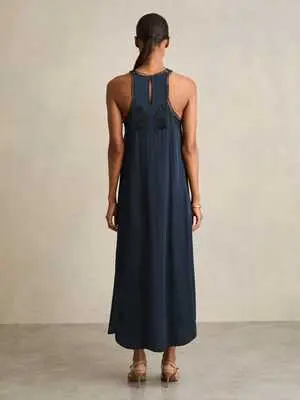 REISS Joy Satin Cut-out Slip Dress