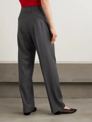 BLAZÉ MILANO Fox Pleated Wool-twill Straight-leg Trousers