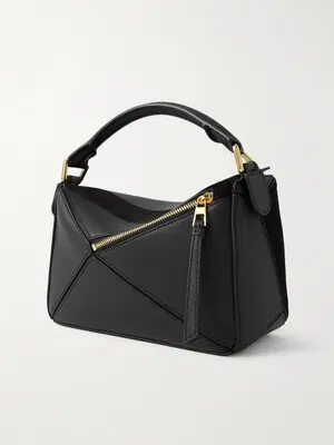 Loewe Puzzle Small Suede-trimmed Leather Shoulder Bag