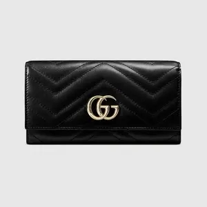 Gucci Gg Marmont Continental Wallet Leather - Black