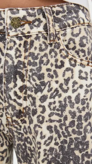 Lioness Leopard Print Denim Jorts