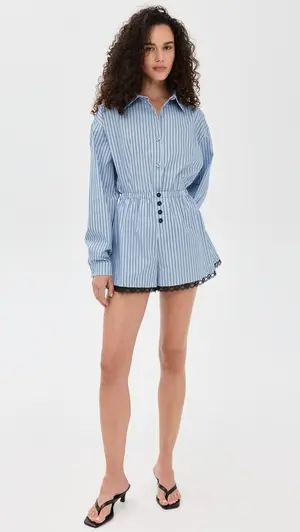VRG GRL Ava Striped Poplin Shorts