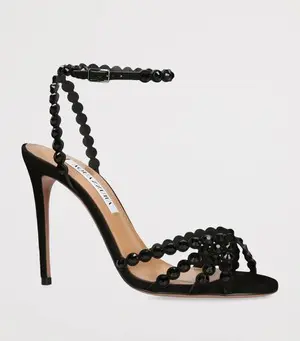 AQUAZZURA Embellished Tequila Heeled Sandals - Black