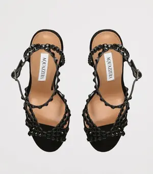 AQUAZZURA Embellished Tequila Heeled Sandals - Black