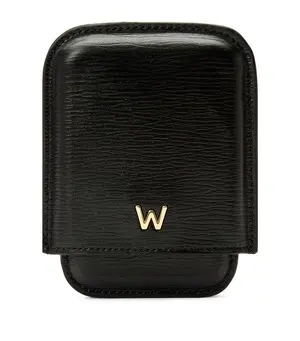 Wolf Leather W Moulded Card Holder - Black