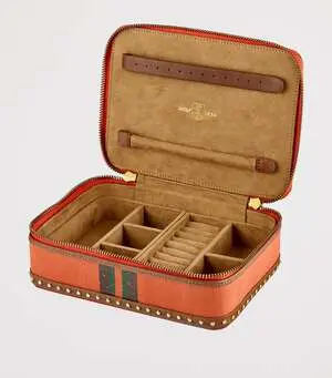 Wolf Ida Travel Zip Jewellery Case - Orange