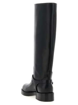 Elisabetta Franchi Logo Strap Boots