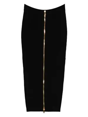 Balmain Buttoned Long Skirt - Black