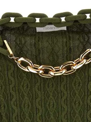 Rabanne Necklace Detail Ribbed Sweater