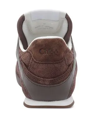 Chloé Kick Suede Leather Sneakers - Brown