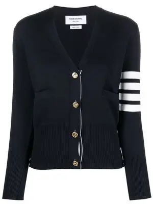 Thom Browne 4-Bar Wool Cardigan Blue