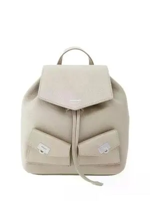 FERRAGAMO Geometric-Flap Drawstring Backpack Neutrals