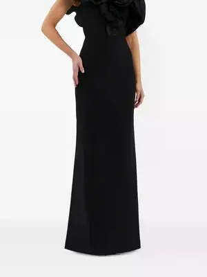 Rebecca Vallance Ella Ruffle-detail One-shoulder Gown - Black