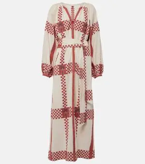 Johanna Ortiz Printed Cotton Midi Dress - Red