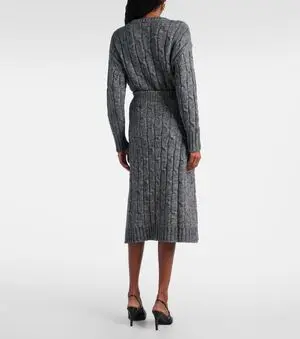 Max Mara Otello Cotton And Wool-blend Midi Skirt