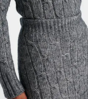 Max Mara Otello Cotton And Wool-blend Midi Skirt