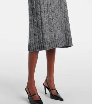 Max Mara Otello Cotton And Wool-blend Midi Skirt