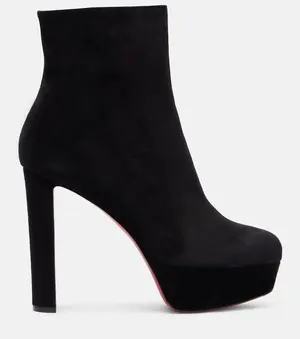 CHRISTIAN LOUBOUTIN Loo Booty 130 Suede Ankle Boots - Black