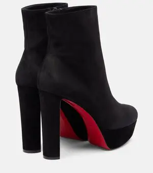 CHRISTIAN LOUBOUTIN Suede Ankle Boots - Black