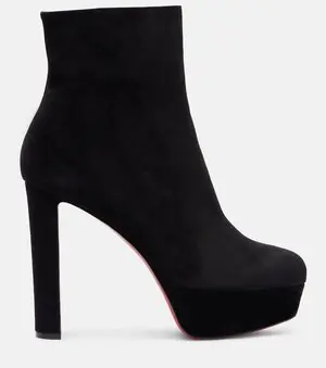 CHRISTIAN LOUBOUTIN Suede Ankle Boots - Black