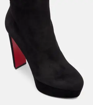 CHRISTIAN LOUBOUTIN Suede Ankle Boots - Black