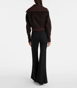 Victoria Beckham Wool And Cashmere Bomber Jacket - Brown