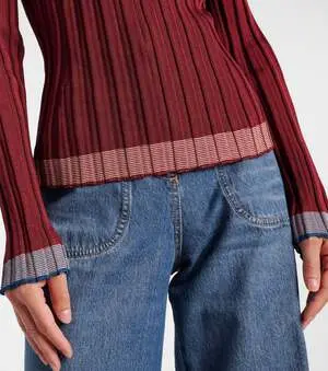 Etro Ribbed-knit Polo Sweater