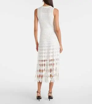 Simkhai Zyla Open-knit Midi Dress - White