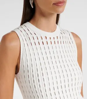 Simkhai Zyla Open-knit Midi Dress - White