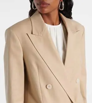 Max Mara Suez Double-breasted Cotton-blend Blazer - Beige