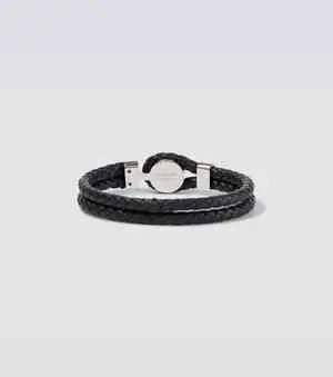 TOM FORD Logo Braided Leather Bracelet