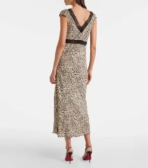Rixo Iggy Embroidered Midi Dress