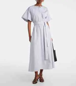 Altuzarra Paulina Striped Cotton Midi Dress