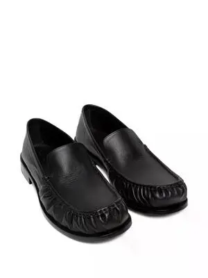 Dries Van Noten Gathered Leather Loafers